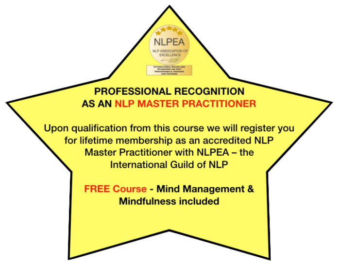 NLP Master Practitioner course - accredited NLP training