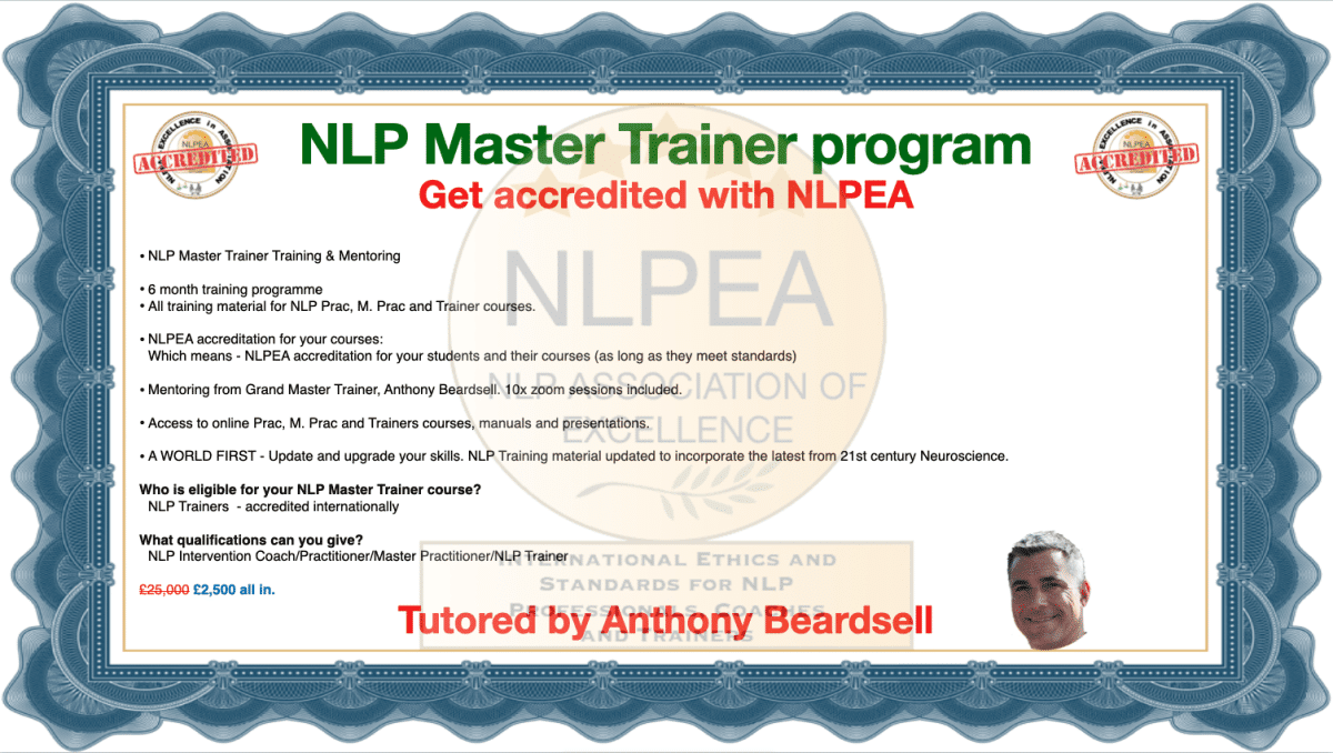 NLP Master Trainer - Training course - Excellence Assured